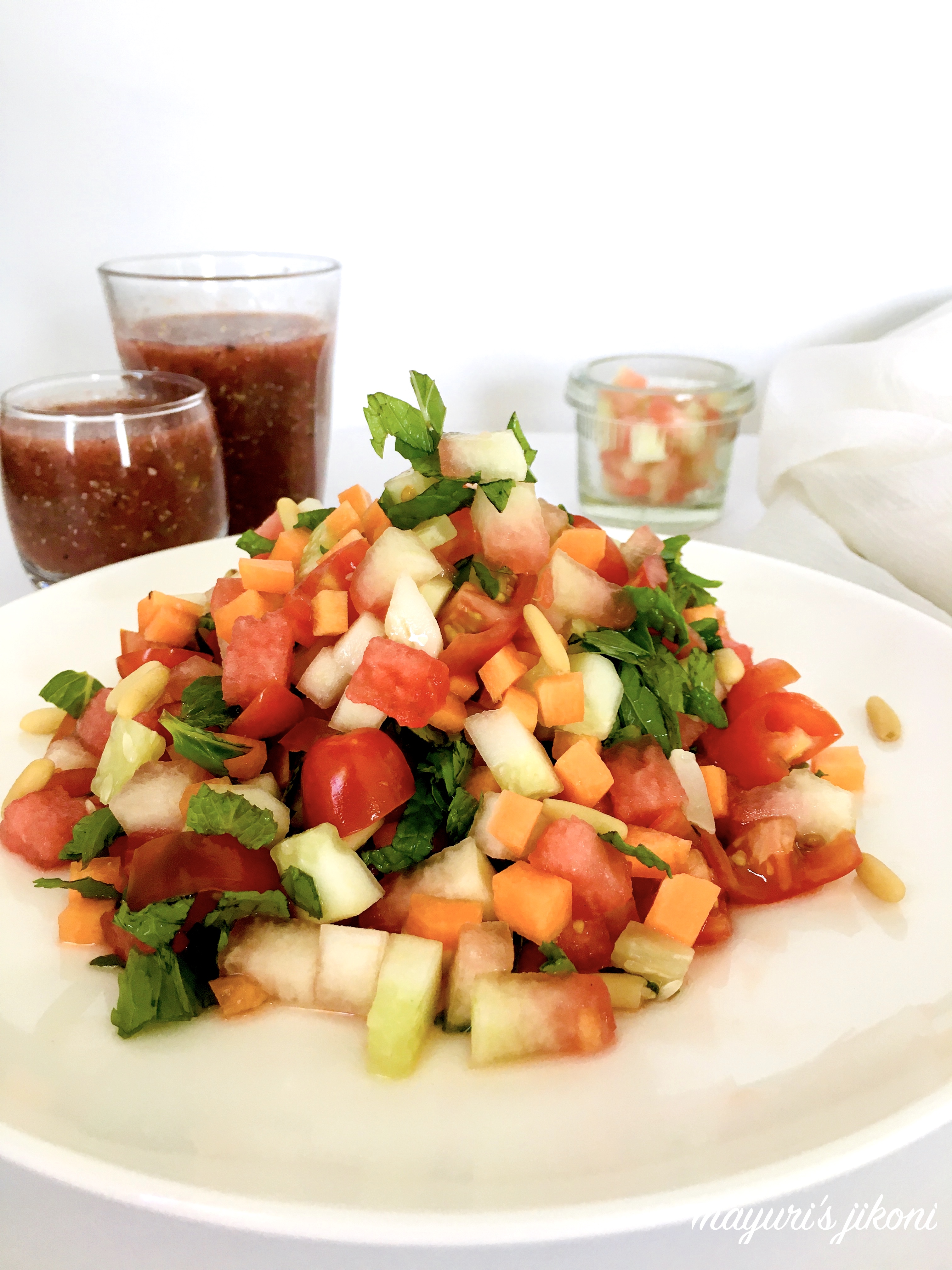 Watermelon Rind Salad - Mayuri's Jikoni