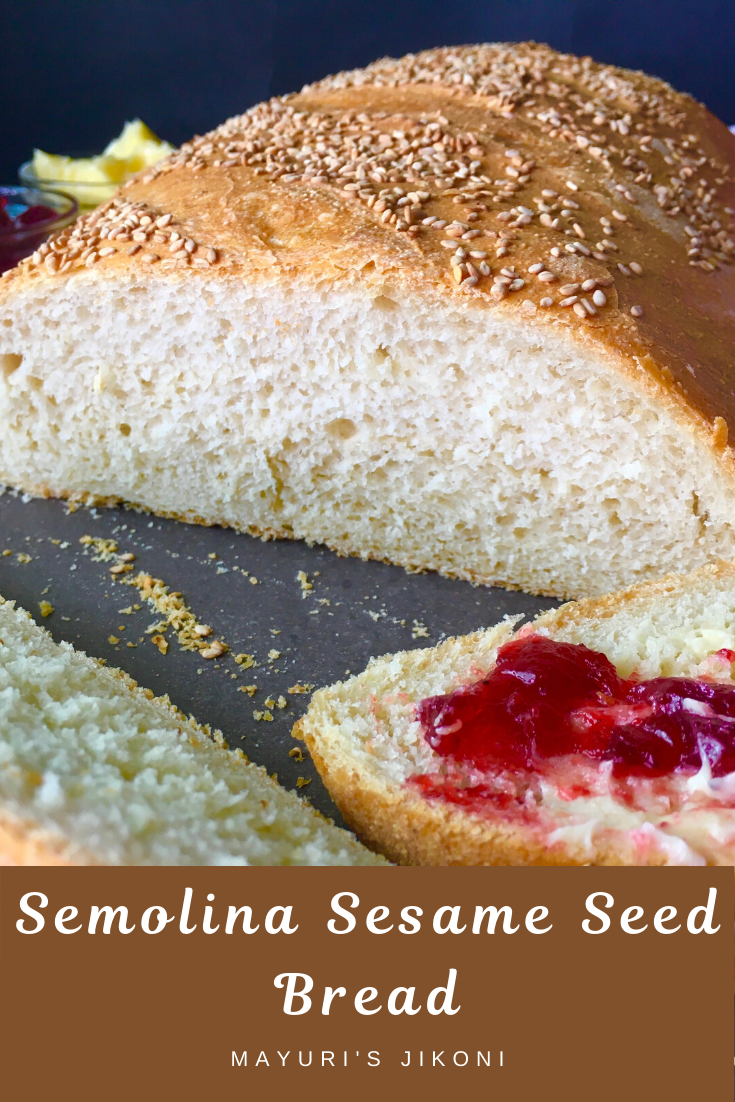 Semolina Sesame Seed Bread - Mayuri's Jikoni baked, bread, home baked ...